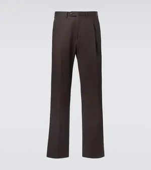 SAMAN AMEL Straight Leg Cotton And Cashmere Blend Trousers