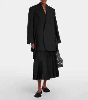 Junya Watanabe Pleated Wool Blazer Dress