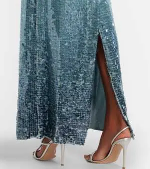 Simkhai Leilani Sequined Gown - Blue