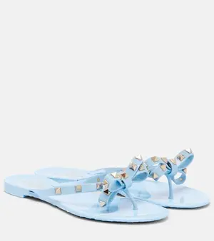 Valentino Garavani Rockstud Pvc Thong Sandals - Blue