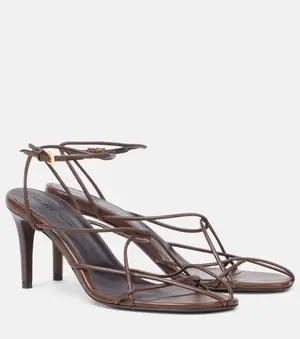 Khaite Loulou 75 Leather Sandals - Brown