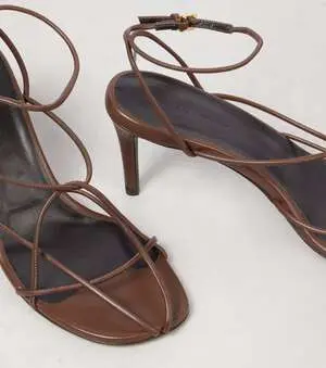 Khaite Loulou 75 Leather Sandals - Brown