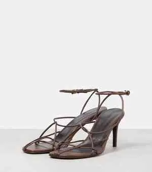 Khaite Loulou 75 Leather Sandals - Brown