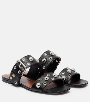 Valentino Garavani Nellcote Studded Leather Sandals - Black