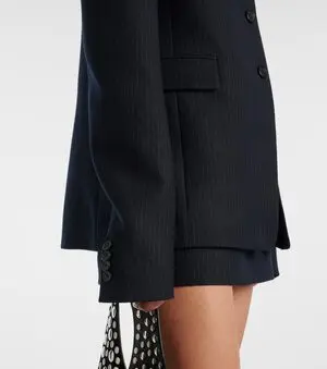 Khaite Jameson Pinstripe Wool-blend Jacket - Blue