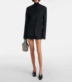 Khaite Jameson Pinstripe Wool-blend Jacket - Blue