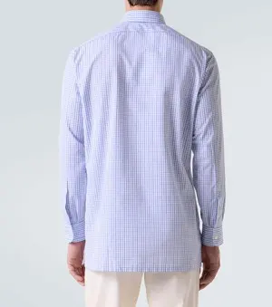 Charvet Checked Cotton Poplin Shirt