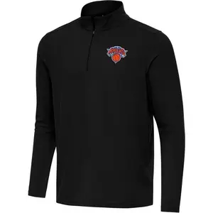 ANTIGUA New York Knicks Intent Quarter-zip Top - Black