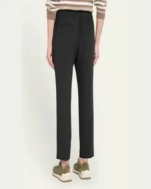 Brunello Cucinelli Silk Crepe Cady Ankle Pants