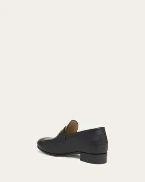 Valentino Garavani Leather Vlogo Chain Loafers - Black