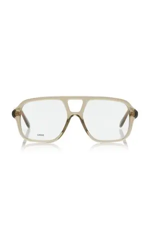 Loewe Slim Aviator-frame Acetate Glasses - Green