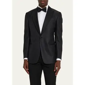 Giorgio Armani Honeycomb Satin Peak Lapel Dinner Jacket