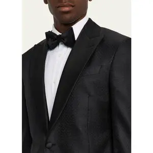Giorgio Armani Honeycomb Satin Peak Lapel Dinner Jacket