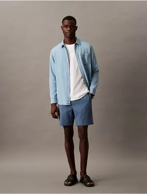 Calvin Klein Seersucker Shorts - Bluefin