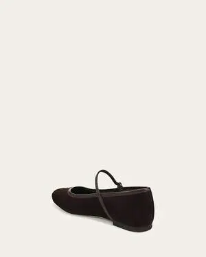 Veronica Beard Ellie Suede Ballerina Flats - Espresso