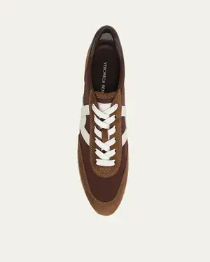 Veronica Beard Penrose Leather Runner Sneakers - Brown