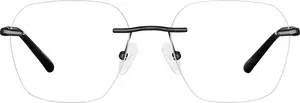 Zenni Geometric Rimless Eyeglasses - Black