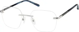 Zenni Geometric Rimless Eyeglasses - Silver