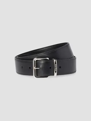 Miu Miu Leather Belt Black Silver