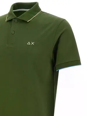 SUN 68 Piqué Polo Shirt - Green