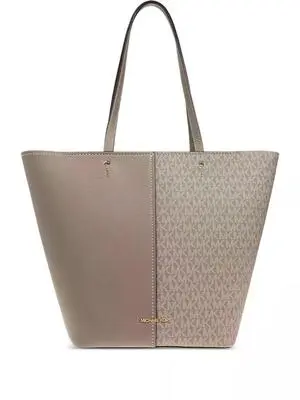 Michael Kors Logo-print Canvas Tote - Brown
