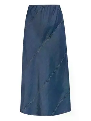 Munthe Seam-detailing Denim Midi Skirt