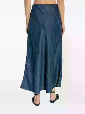Munthe Seam-detailing Denim Midi Skirt