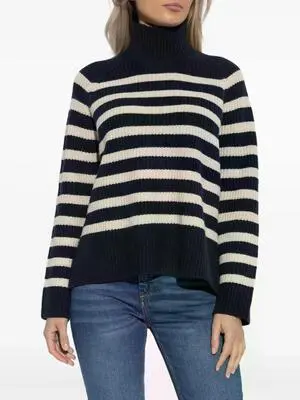 Munthe Striped Cotton-wool Blend Sweater - Blue