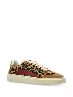 Dsquared2 Leopard-print Leather Sneakers - Brown