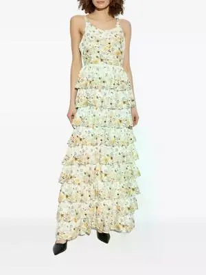 Munthe Floral-print Tiered Dress - White