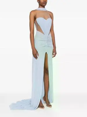 David Koma Ruched Halterneck Gown