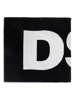 Dsquared2 Logo-embellished Knitted Scarf - Black