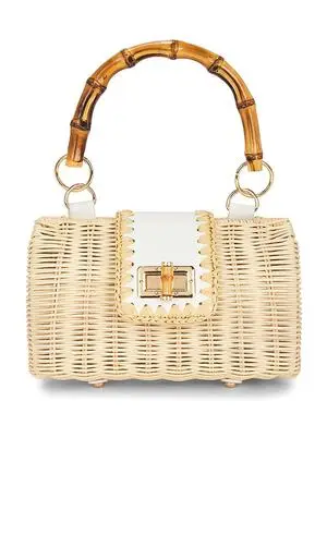 BTB LOS ANGELES Mason Bamboo Clutch - Cream