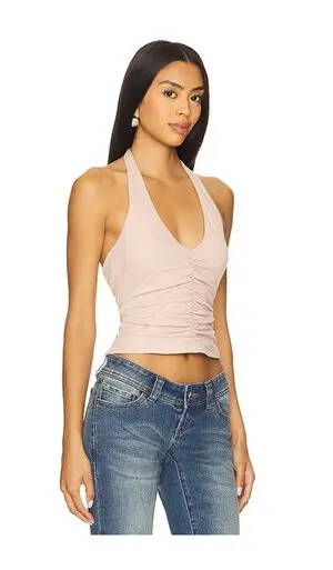 Susana Monaco Gathered Tie Halter Top