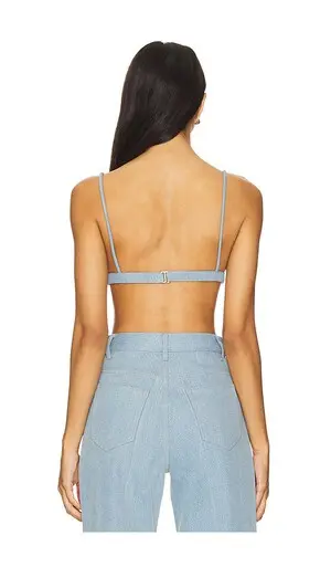 SAU LEE Cleo Denim Bralette In Blue