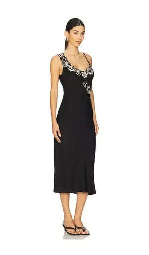 Tularosa Melani Midi Dress With Crochet Embroidery