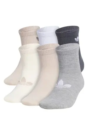 Adidas Gender Inclusive Originals Superlite Assorted 6-pack Quarter Socks - Beige/ Grey/ Wonder White