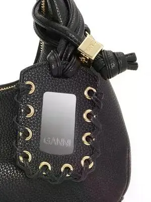 GANNI Mini Textured Leather Tote Bag - Black