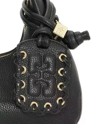 GANNI Mini Textured Leather Tote Bag - Black