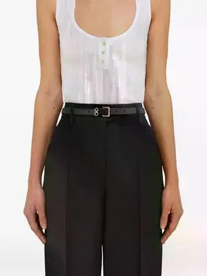 FERRAGAMO Gancini Leather Belt - Black