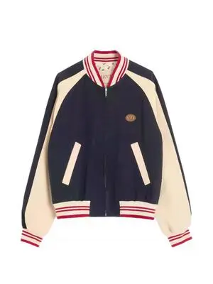 Valentino Garavani Vlogo Patch Bomber Jacket - Blue