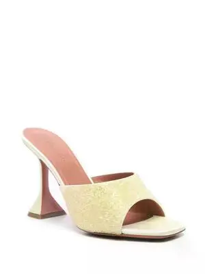 Amina Muaddi 10mm Lupita Crystal Sandals - Yellow