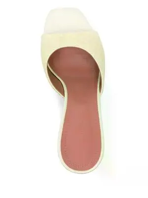 Amina Muaddi 10mm Lupita Crystal Sandals - Yellow