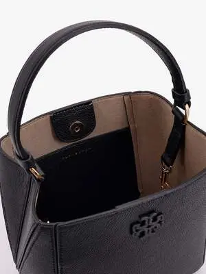 Tory Burch Mcgraw Small Leather Bucket Bag - Black