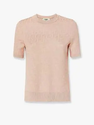 Fendi Ff Cotton And Viscose Sweater - Pink