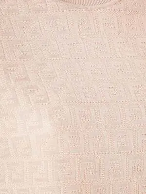 Fendi Ff Cotton And Viscose Sweater - Pink