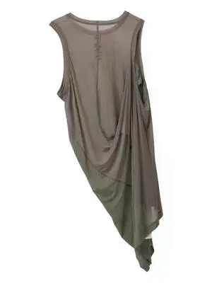 Rick Owens Asymmetrical Draped Tank Top