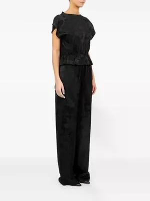 MAISON MARGIELA Floral-brocade Blouse - Black