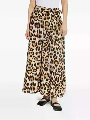 Munthe Animal-print High-rise Wrap Skirt