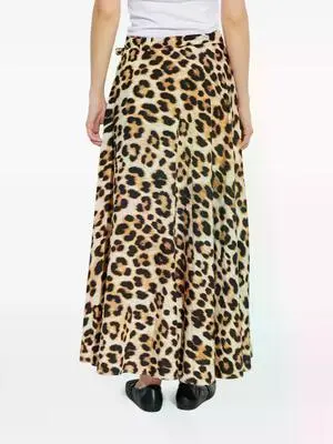 Munthe Animal-print High-rise Wrap Skirt
